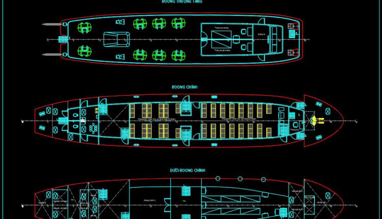 79.Autocad Drawing Of Ship design, Passenger ship arrangement For Download - Free Cad Blocks ...