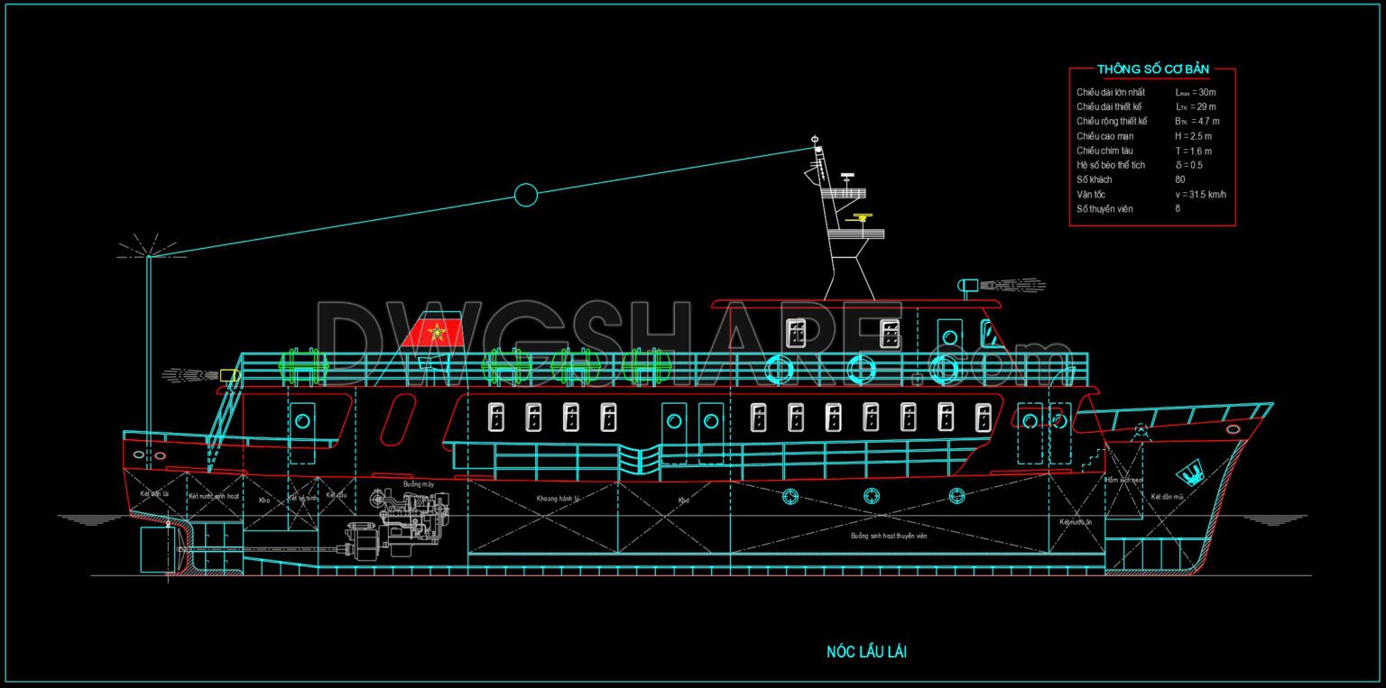 79.Autocad Drawing Of Ship design, Passenger ship arrangement For Download