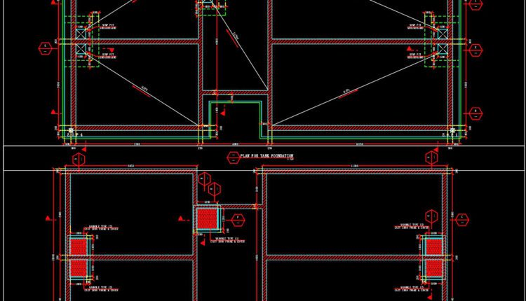 86.Autocad Drawings Of Irrigation Tank Reinforcement Details For ...