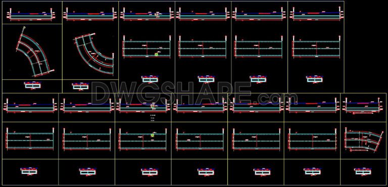 91.Autocad Drawing Of Box Culvert Curved Concrete Layout For Download