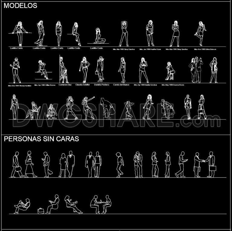 91.Autocad Drawings Of People Details For Download