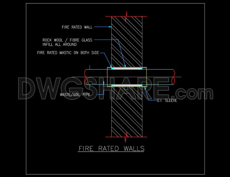 98.Autocad Drawing Of Fire Rated Walls Detail For Download