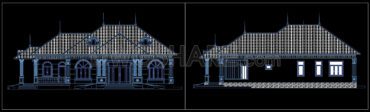 Drawings Of 1-Story House A Complete Project 17mx22.7m For Download