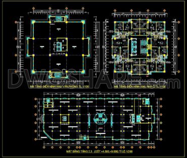The Autocad drawings of a 15-story Apartment Building design with an ...