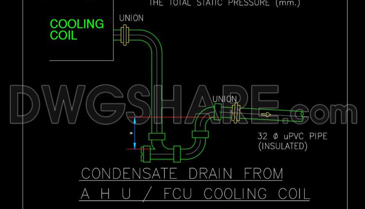 101.Autocad Drawing Of Condensate Drain From AHU and FCU Cooling Coil ...