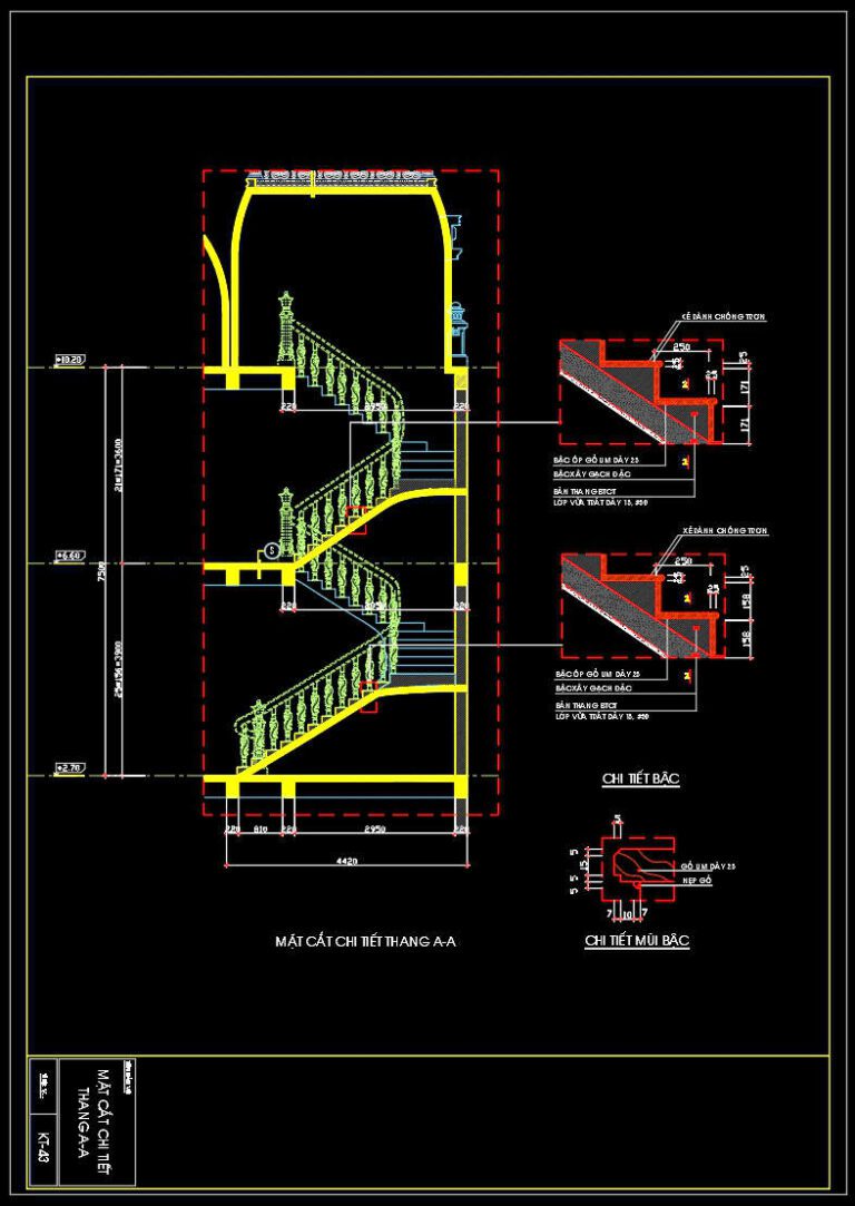 108.Detailed drawings of stairs in autocad file