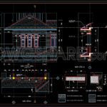 180.Autocad drawing of detailed vertical facade, roof gutter drainage ...