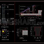 180.Autocad drawing of detailed vertical facade, roof gutter drainage ...