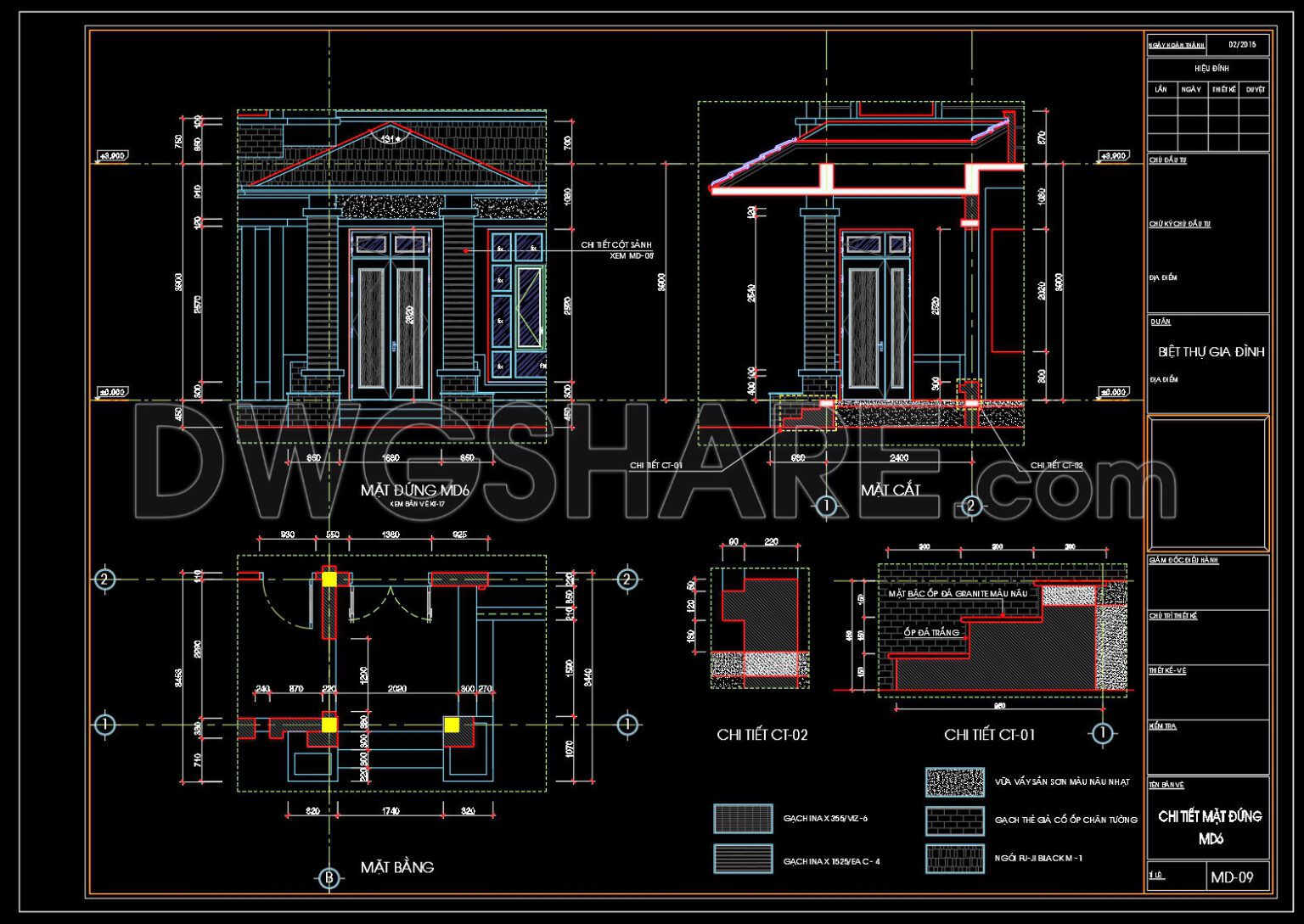 181.Autocad drawing of detailed foyer entrance facade of the house for ...