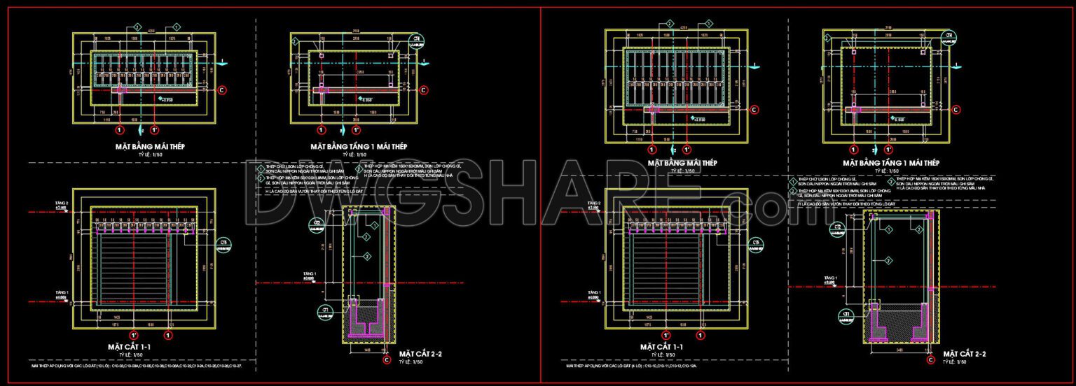 182.Autocad detailed drawings of steel roof protection for residential ...
