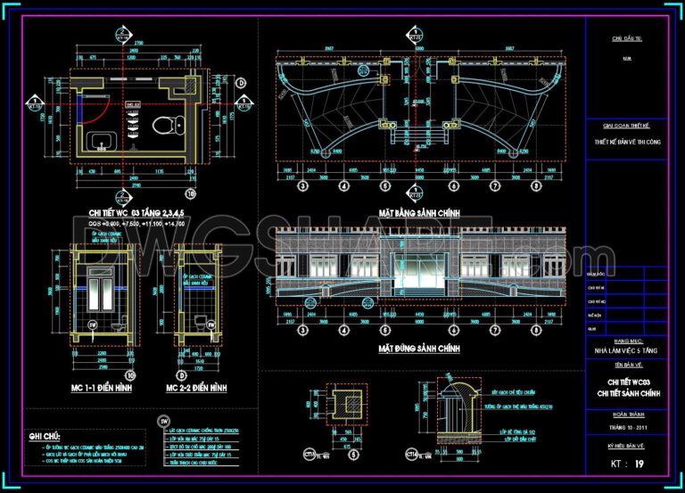 183.Autocad detailed design drawing of the main lobby of the office ...