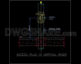 104. Autocad Drawing Of Access Plug in Vertical Riser Detail For Download
