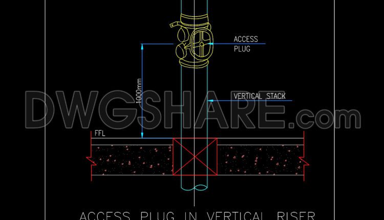 104. Autocad Drawing Of Access Plug in Vertical Riser Detail For ...