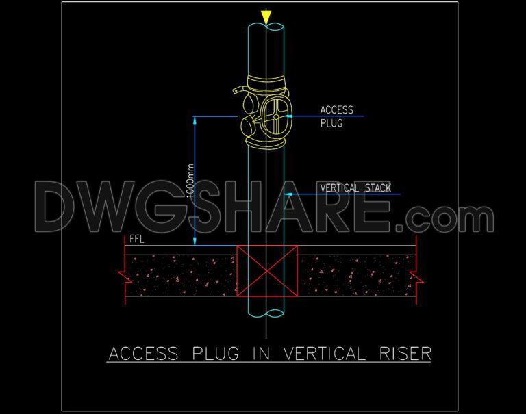 104. Autocad Drawing Of Access Plug in Vertical Riser Detail For Download