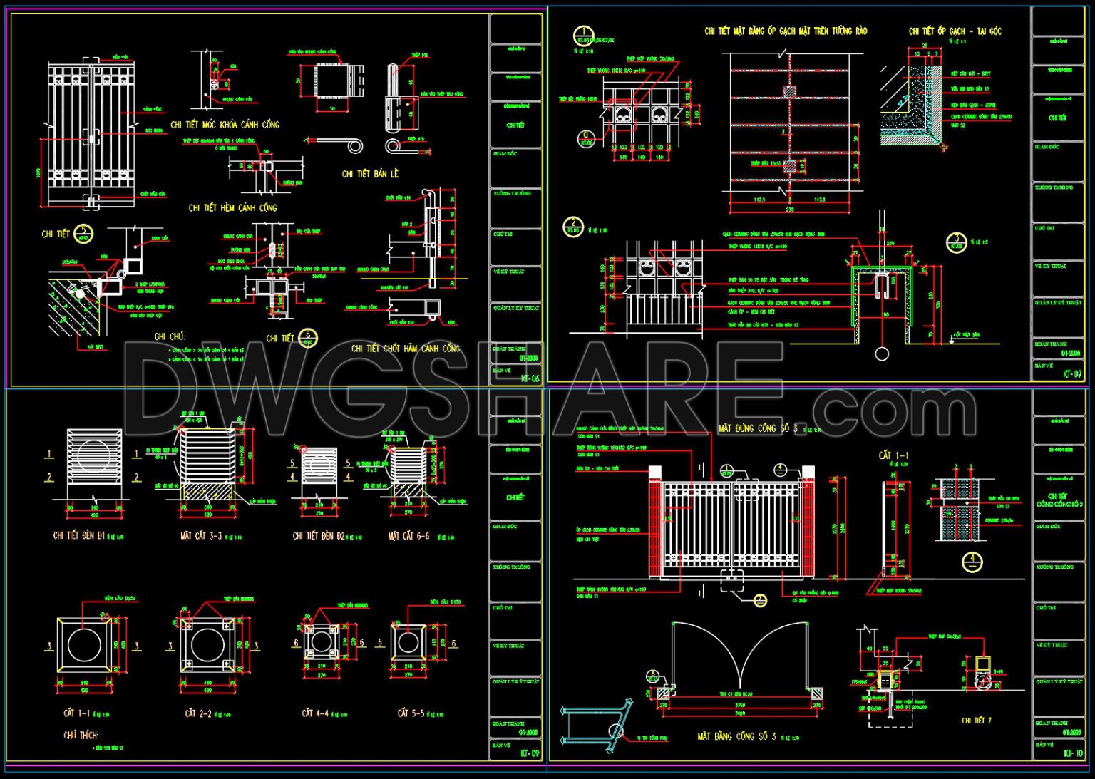 124.Gate and Fence DWG With Detailing For Free Download