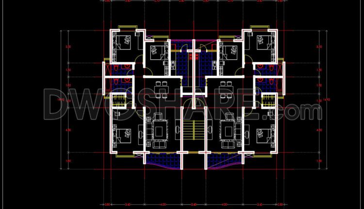 150.Apartment Plan AutoCAD File Free Download - Free Cad Blocks ...