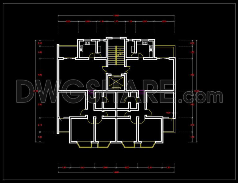 151.Apartment Plan AutoCAD File Free Download