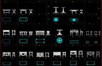 155.Dining tables in Plan Cad Blocks free download