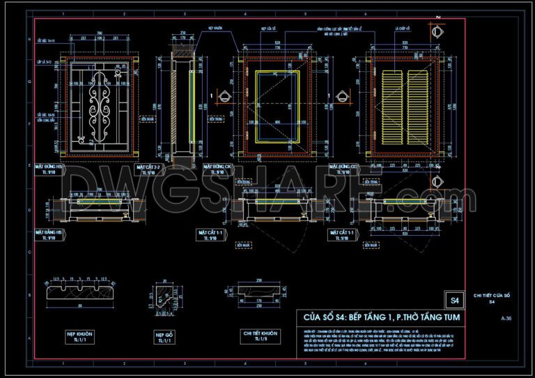 414.Detailed AutoCAD Drawings Of Windows For Download