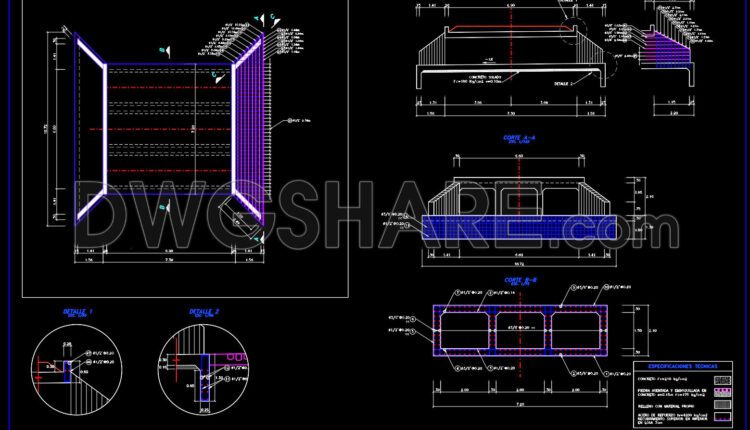 97.Autocad Drawing Of Box Culvert Concrete Reinforcement Details For ...