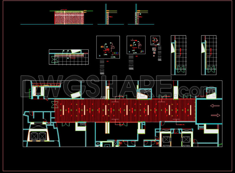 100.Autocad Drawing Of Wall Feature Panelling Details For Download