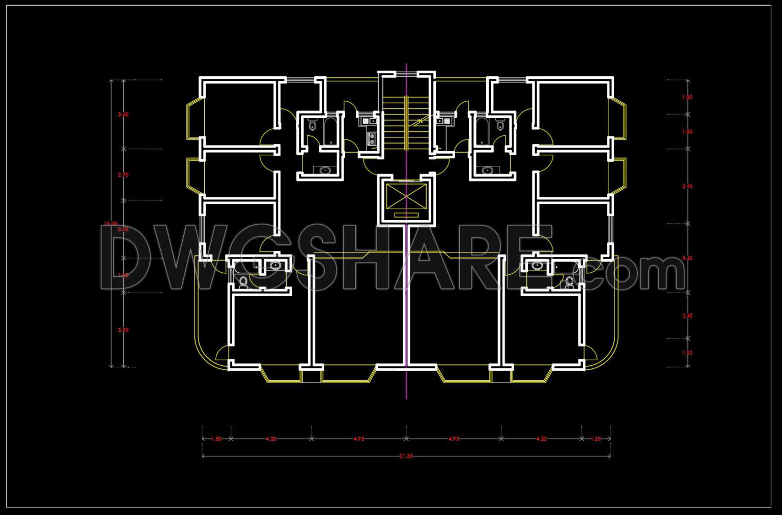 154.Apartment Plan AutoCAD File Free Download