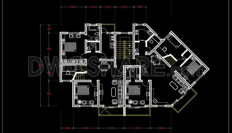 156.Apartment Plan AutoCAD File Free Download - Free Cad Blocks ...