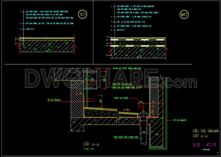 191.Download detailed CAD drawings of the roof structure and roof drainage