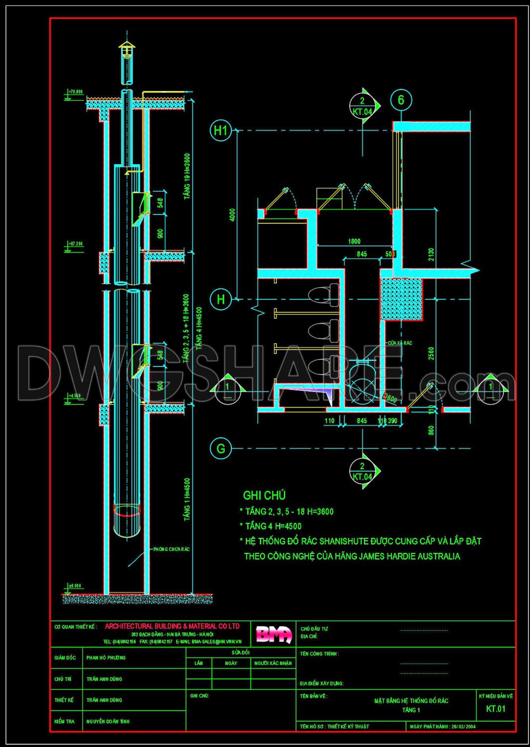 198.Autocad detailed drawing of the waste pouring pipe For Download