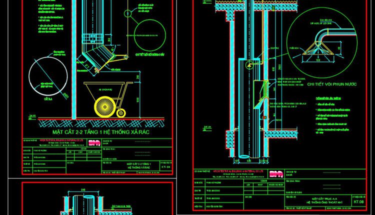 198.Autocad detailed drawing of the waste pouring pipe For Download (2 ...
