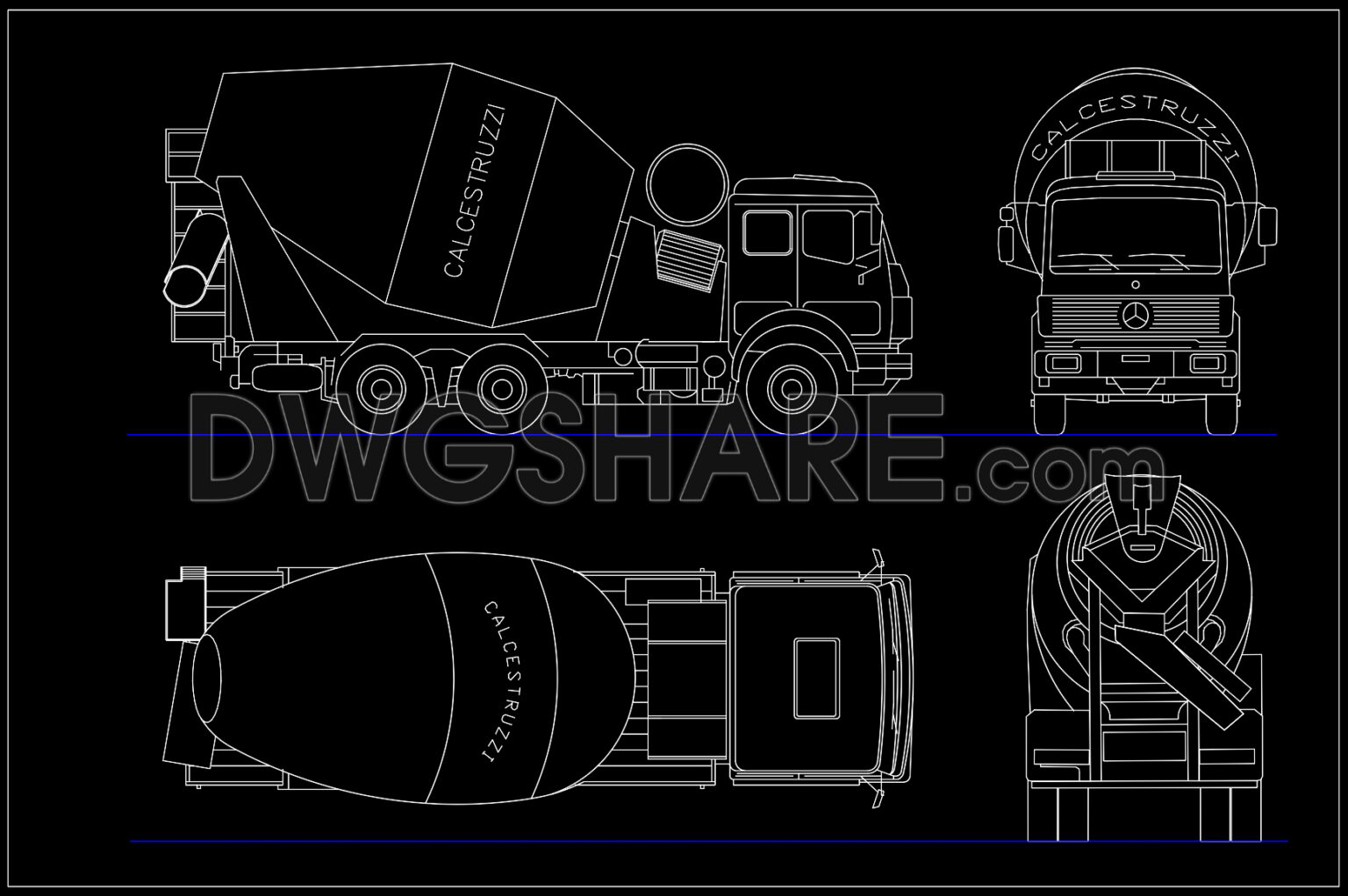 86.Autocad Drawings Of Reinforced Concrete Trucks For Download
