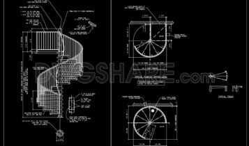 78.Flag Pole Elevation and Sections Details Autocad file