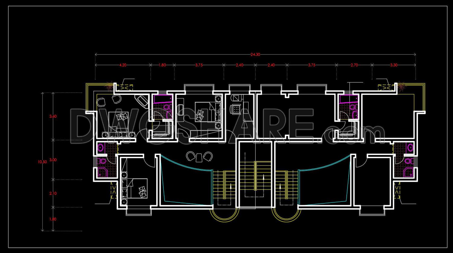 168.Apartment Plan AutoCAD File Free Download