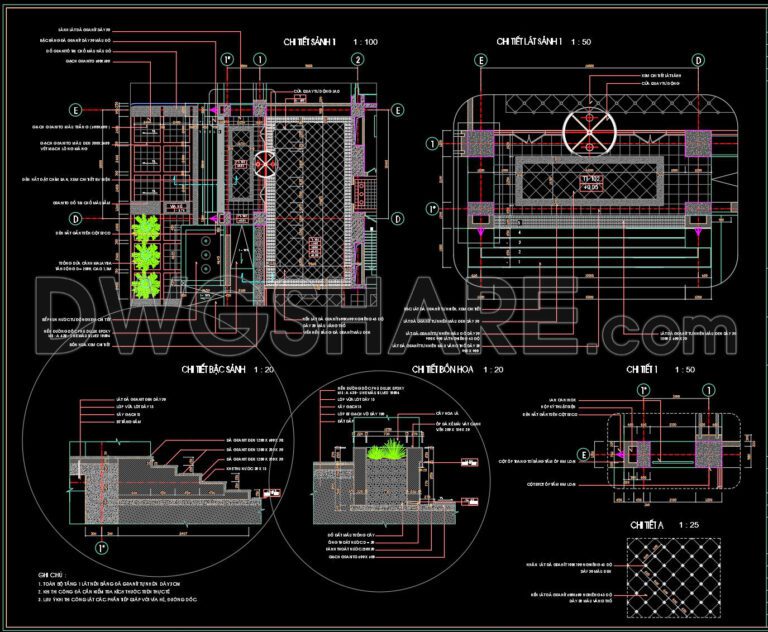 200. The detailed CAD drawing of the staircase leading to the main ...