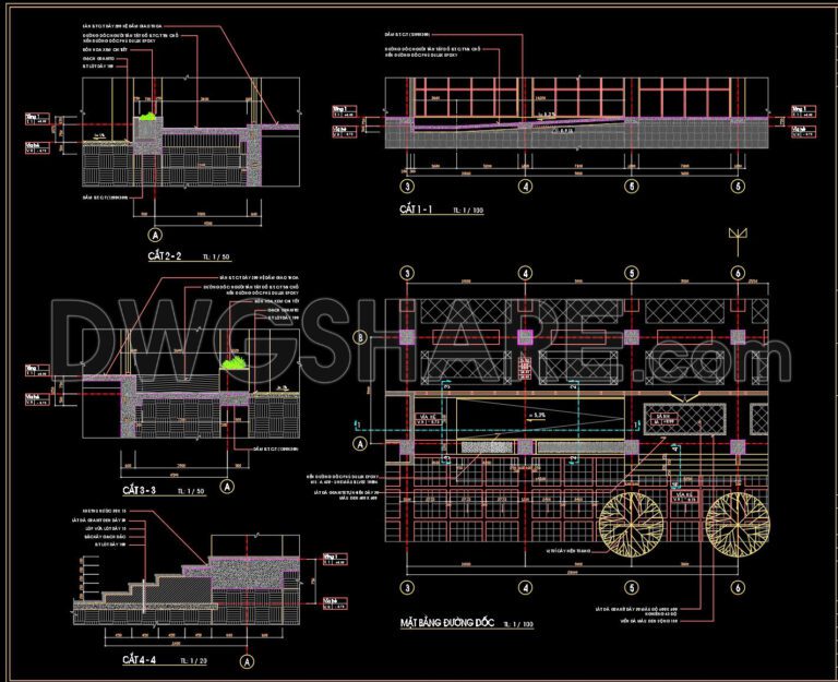 202. Detailed AutoCAD drawing of ramps for accessibility for people ...