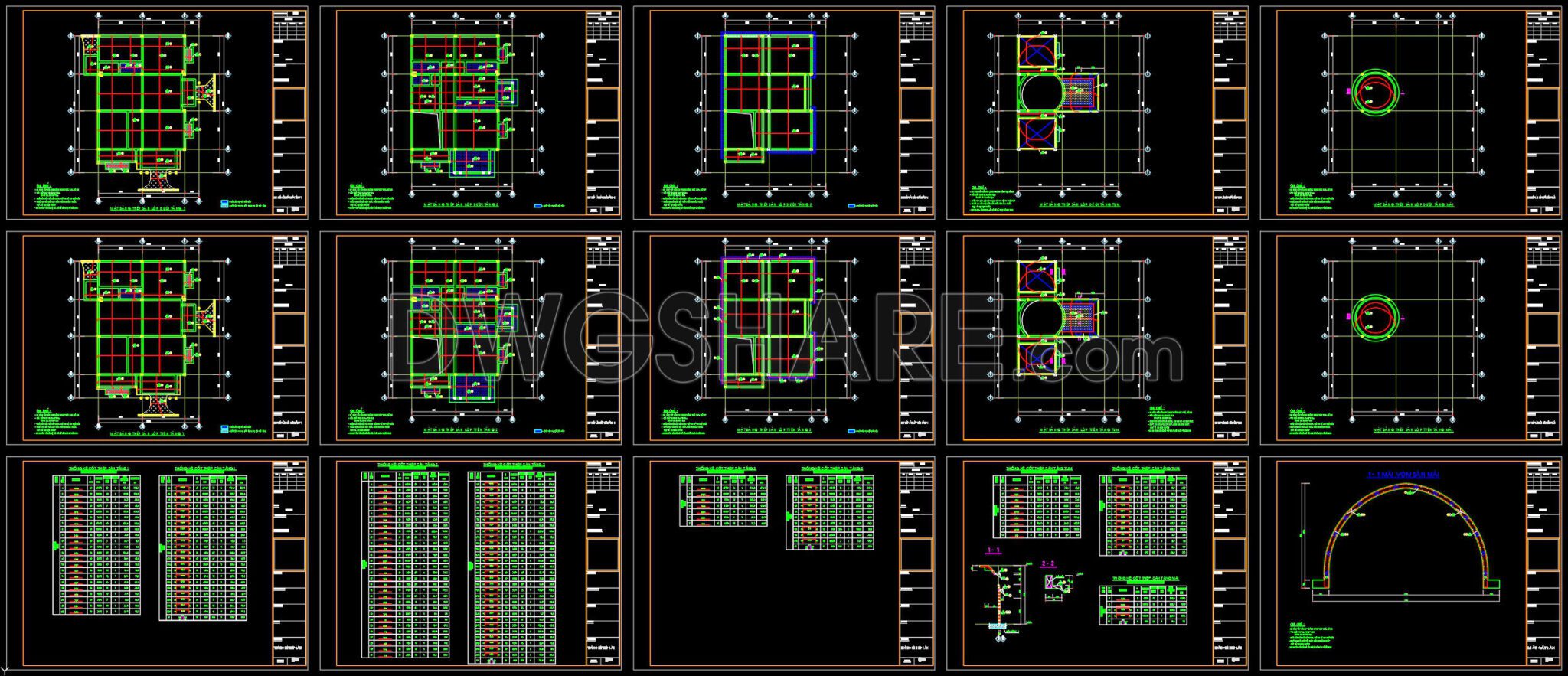 204.Structural Drawings Of 4-Story House A Complete Project 12.3x16.7m ...