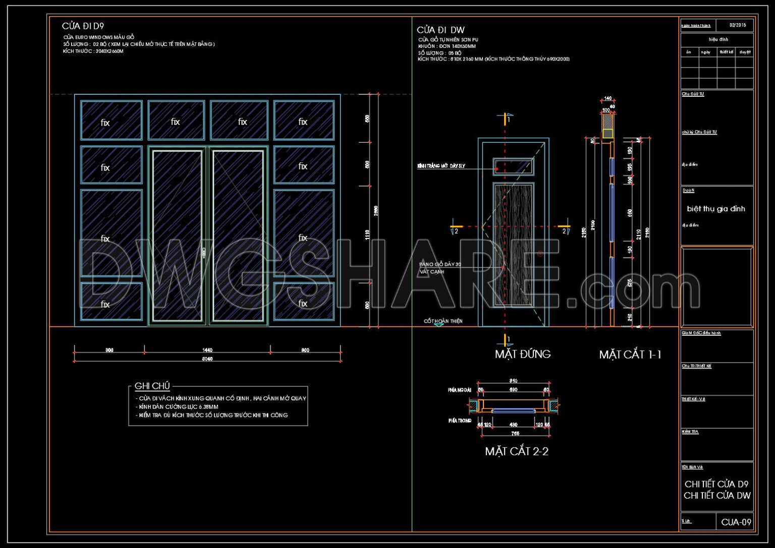 434.Detailed AutoCAD Drawings Of Doors For Download