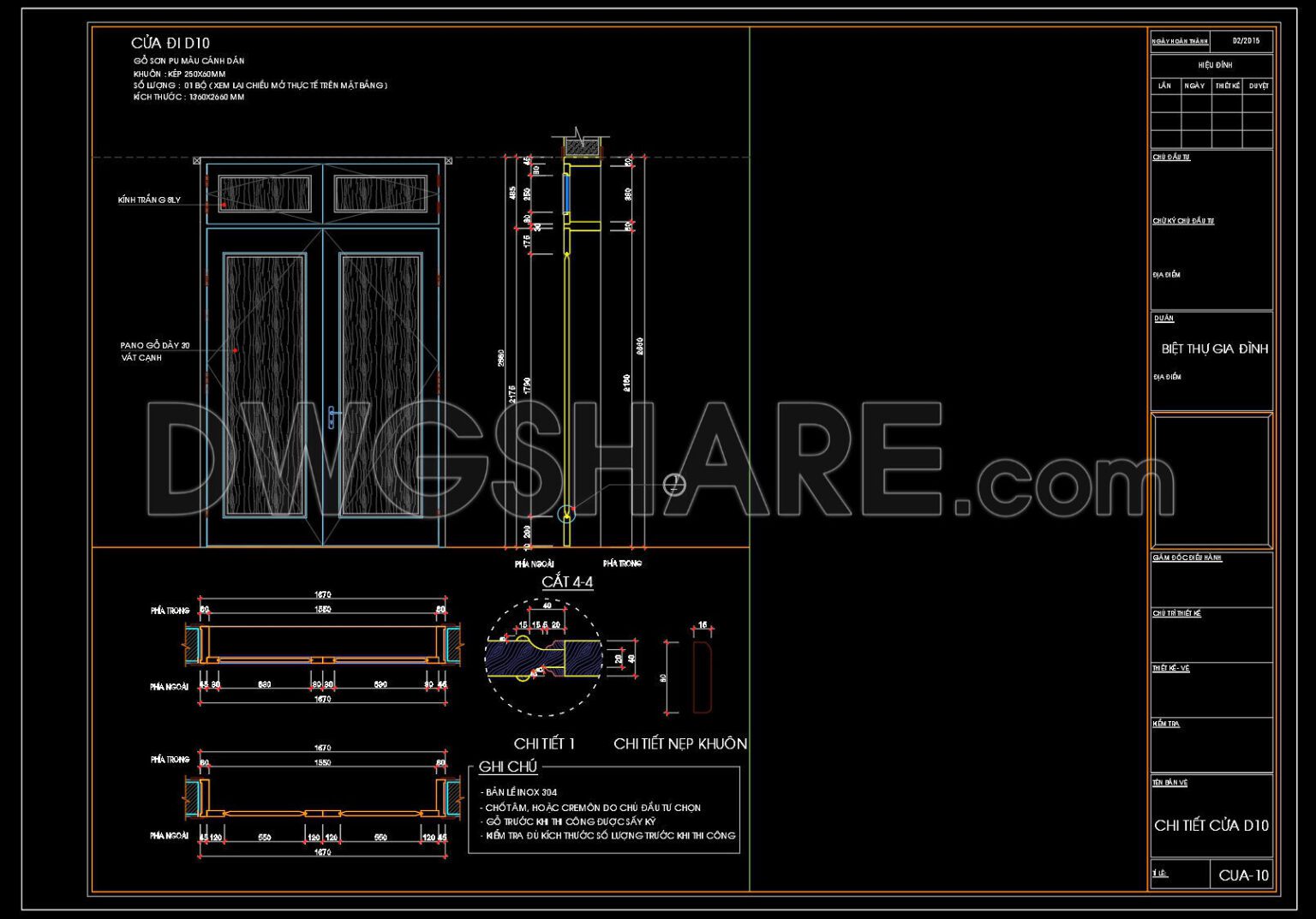 434.Detailed AutoCAD Drawings Of Doors For Download