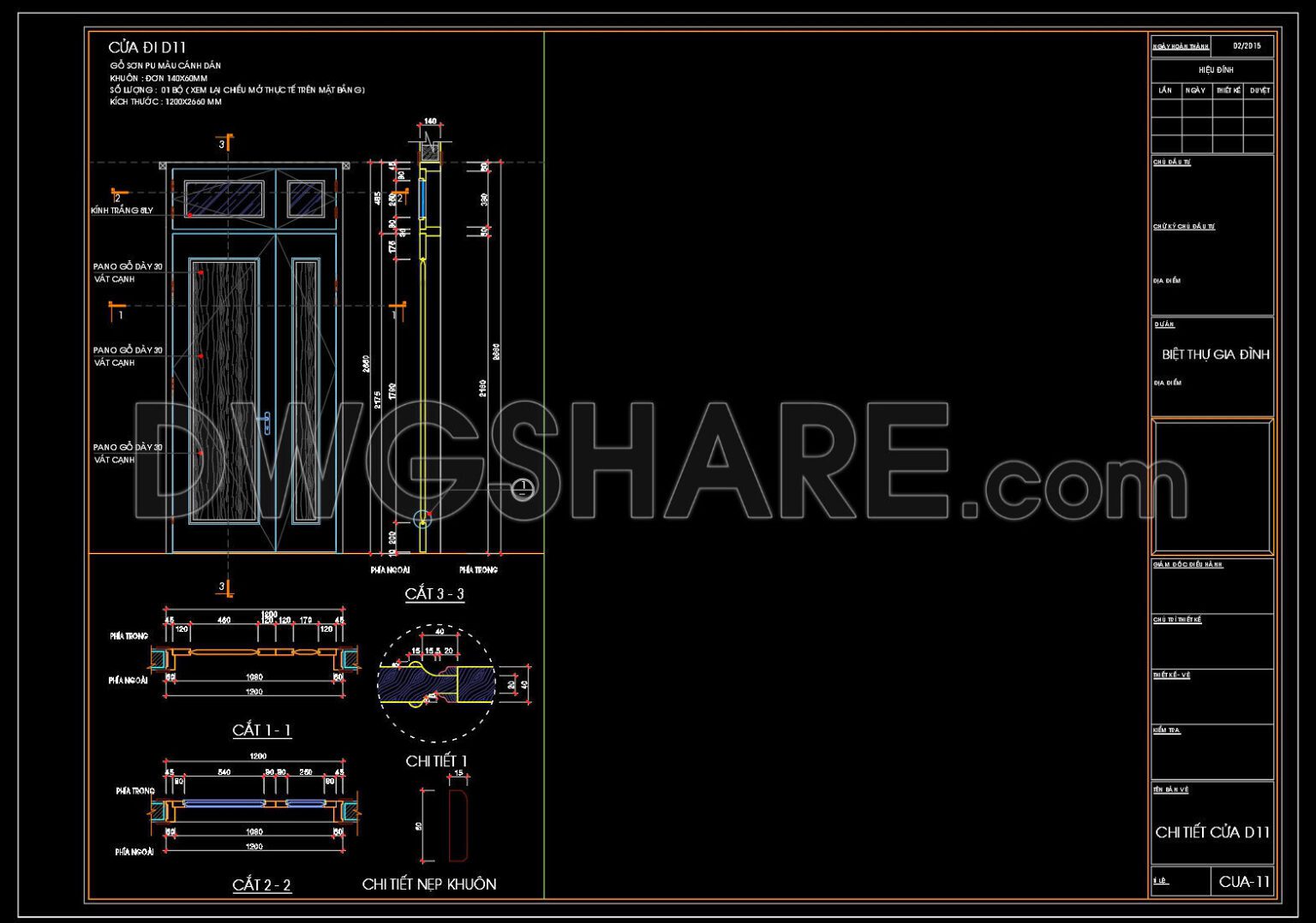 435.Detailed AutoCAD Drawings Of Doors, Windows For Download