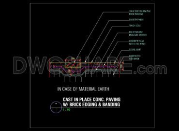 124.Autocad Drawing Of Cast in Place Concrete With Brick Band Details ...