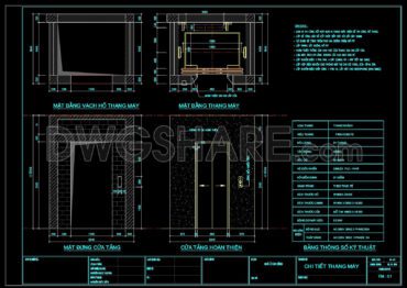 125.Detailed CAD drawing of the elevator design for the building