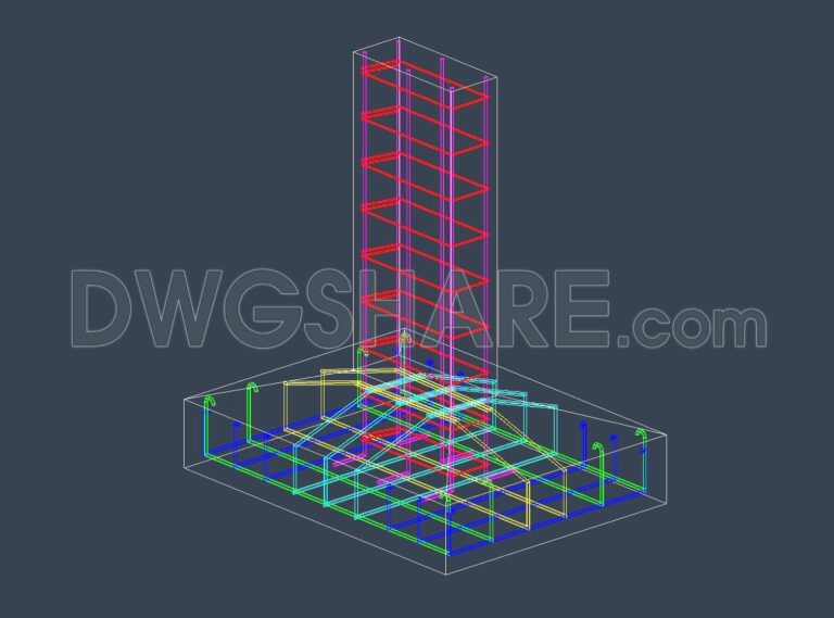 126.Autocad Drawing Of Raft Foundation 3D Model For Download