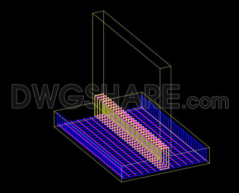 127.Autocad Drawing Of Beam Reinforcement 3D Model For Download