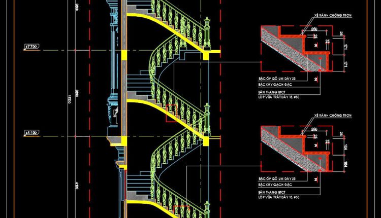 127.Detailed drawings of stairs in autocad file - Free Cad Blocks, download DWG models for ...