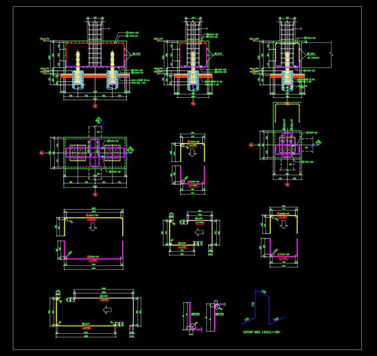 128.Autocad Drawing Of Pile Cap Reinforcement Details For Download