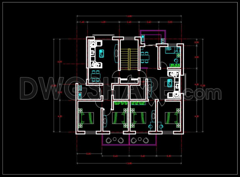 174.Apartment Plan AutoCAD File Free Download