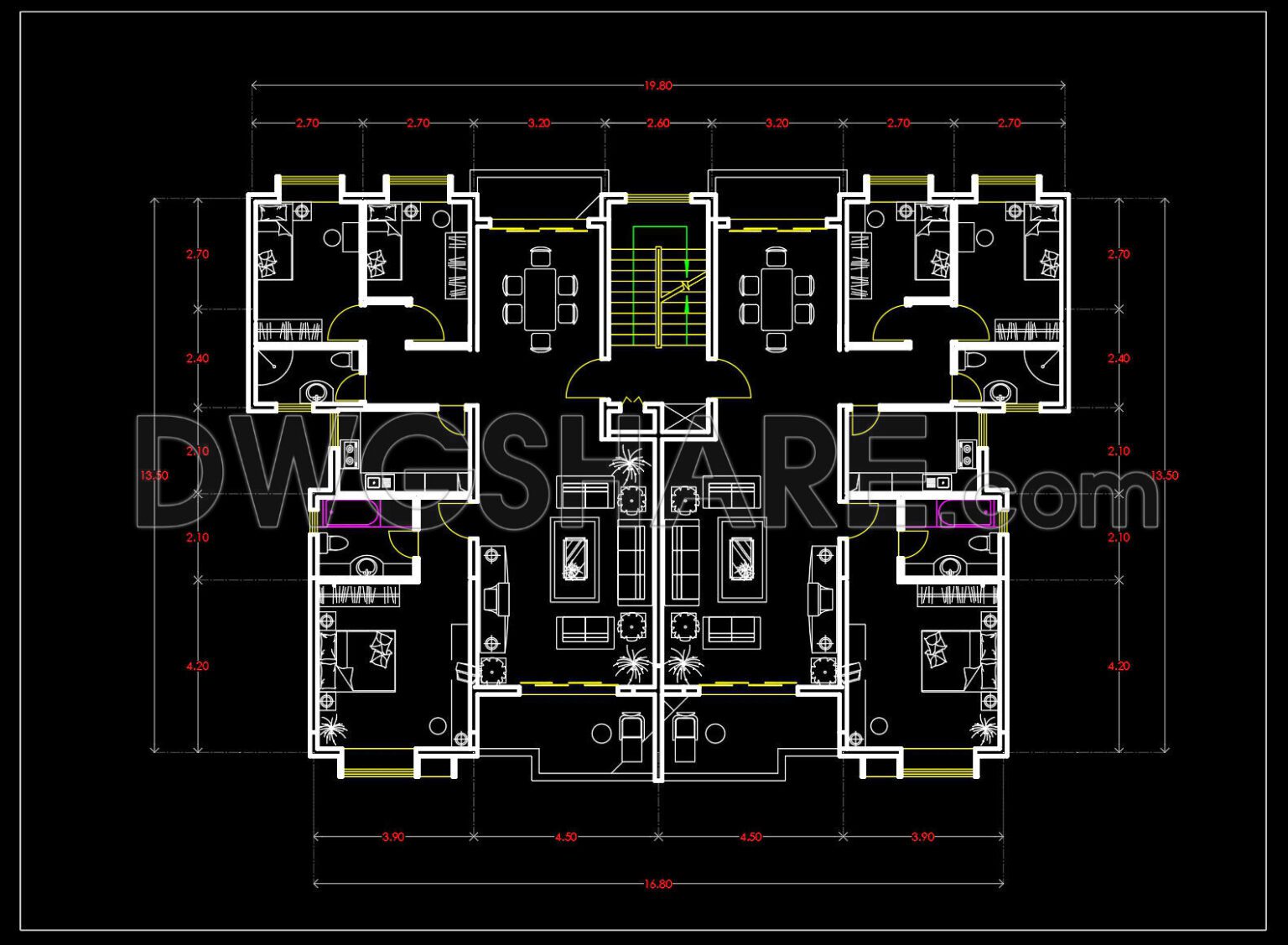 176.Apartment Plan AutoCAD File Free Download