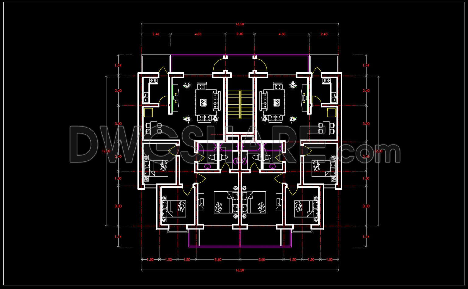 179.Apartment Plan AutoCAD File Free Download