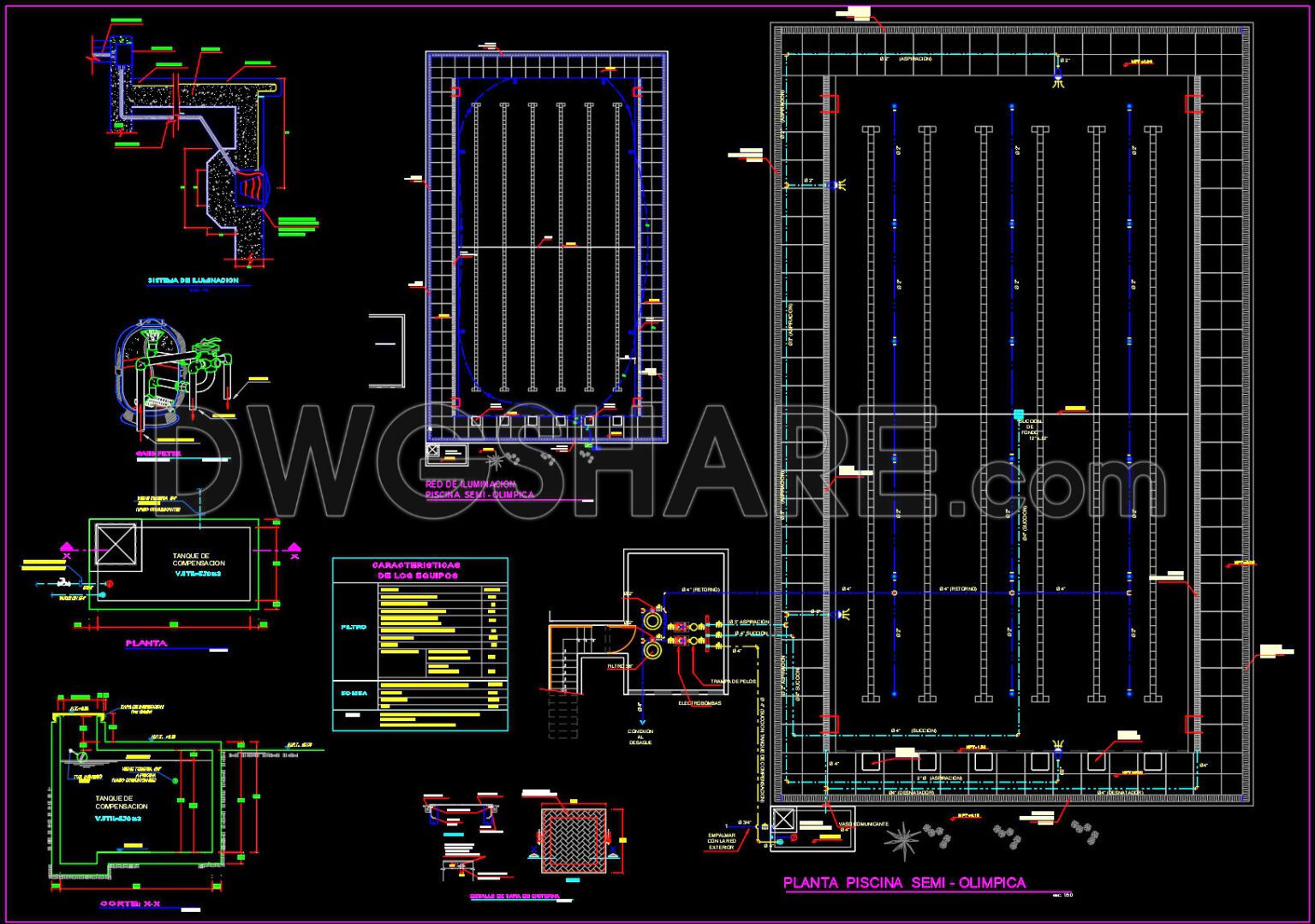 18.Autocad Drawings Of Semi Olympic Pool Details For Download | Free ...