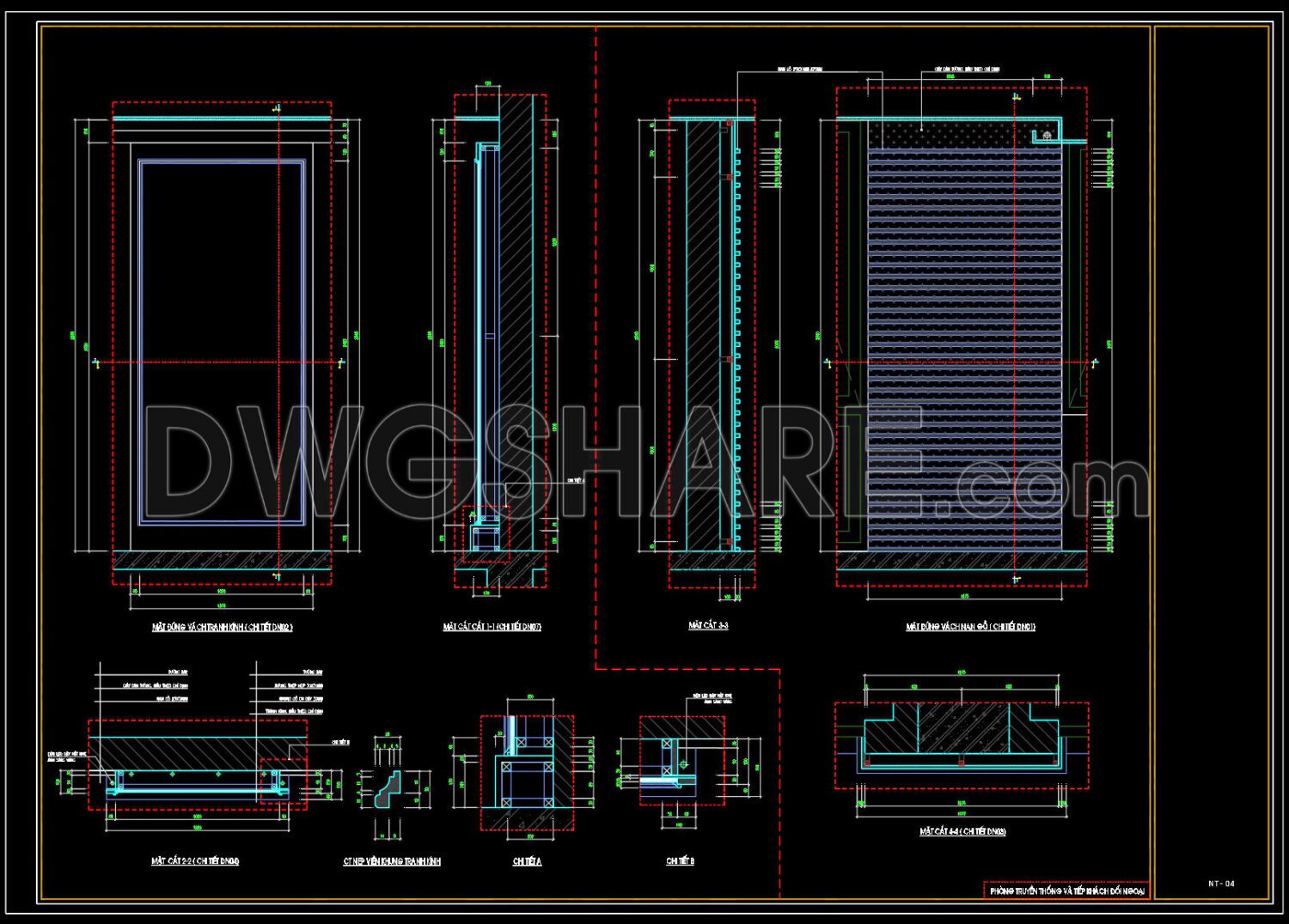 212. Detailed CAD drawing of the steel frame system and soundproof wall ...